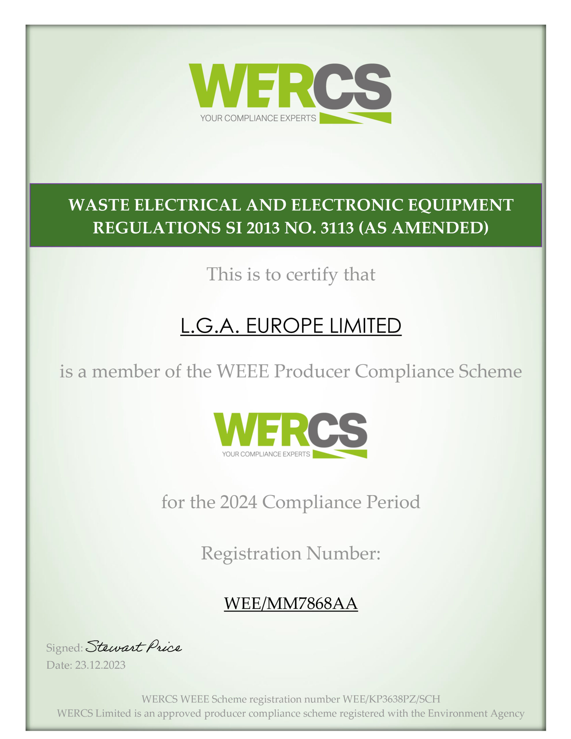 Green Credentials – Selectric UK