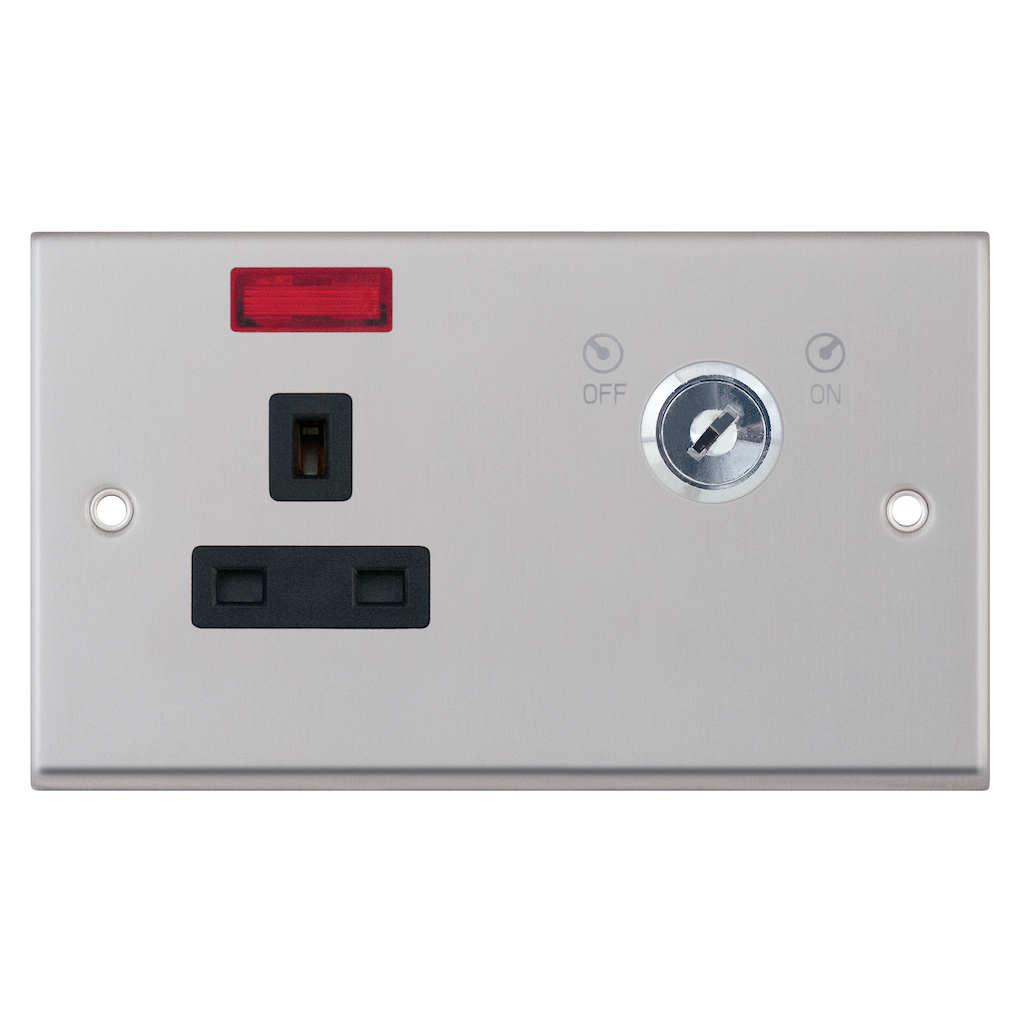 7MPRO-279 13 Amp 1 Gang DP Key Operated Lockable Socket with Neon ...
