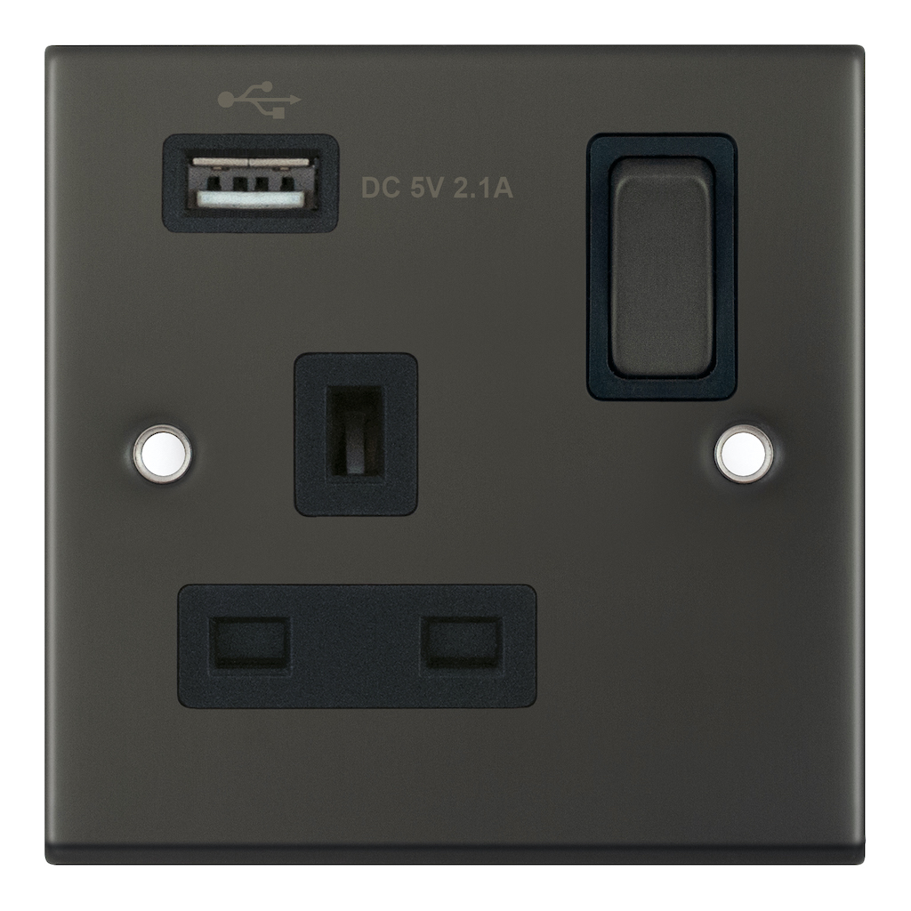 DSL12-60 1 Gang 13 Amp Socket with 1 x USB Port SP – Switched ...
