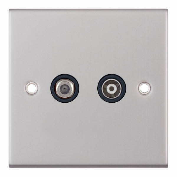 DSL236 1 Gang F-Type Satellite Socket + 1 Gang TV/FM ﻿Coaxial/Aerial ...