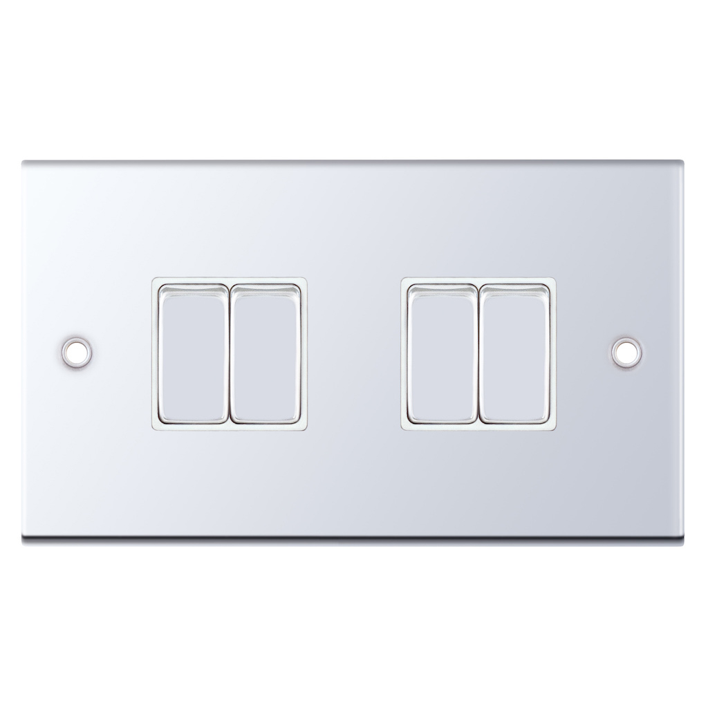 DSL304 10 Amp Plate Switch – 4 Gang 2 Way – X-Rated – Selectric UK