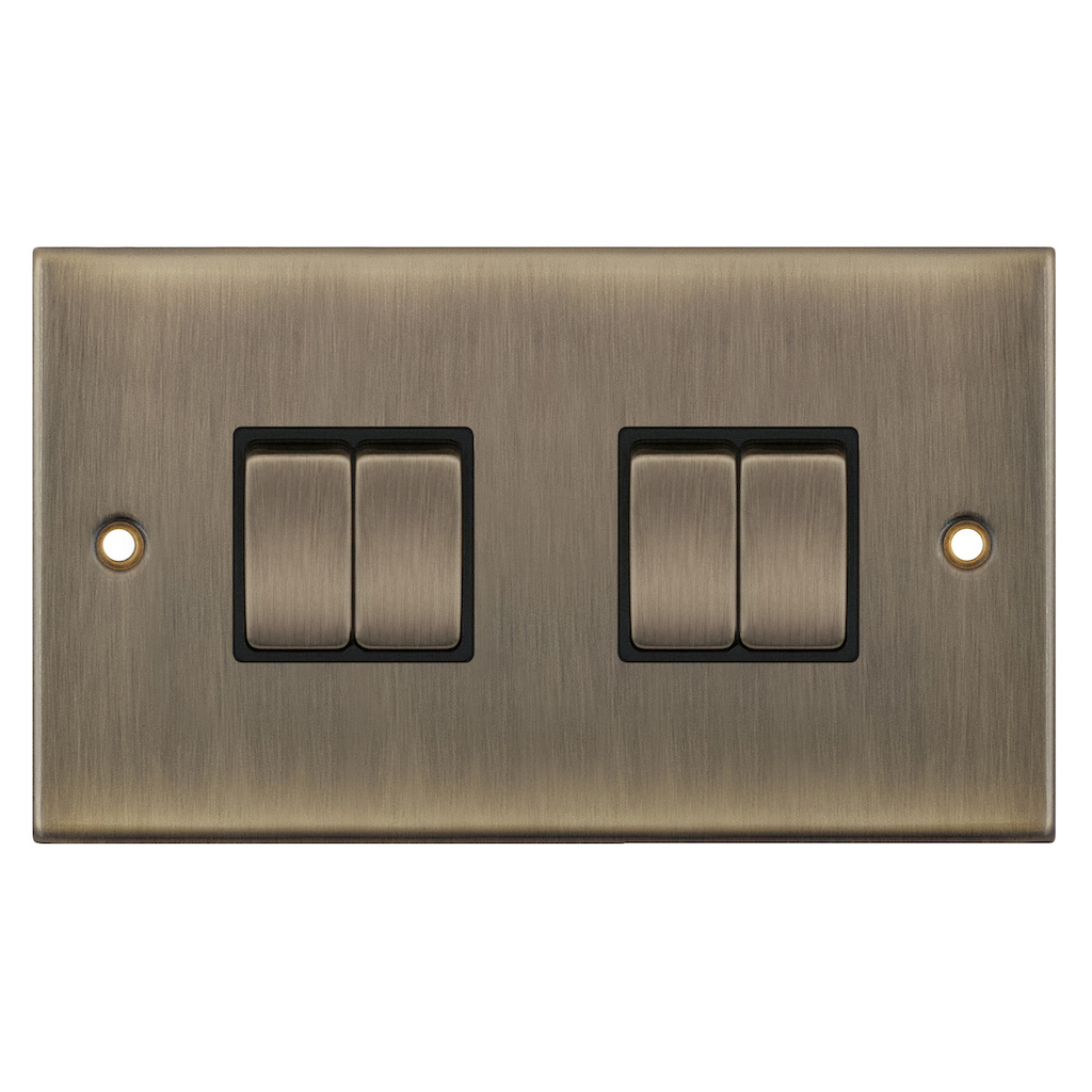 DSL604 10 Amp Plate Switch – 4 Gang 2 Way – X-Rated – Selectric UK