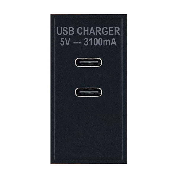 MOD-63 USB Module – 2 x USB Type C (3.1A) – Black – Selectric UK
